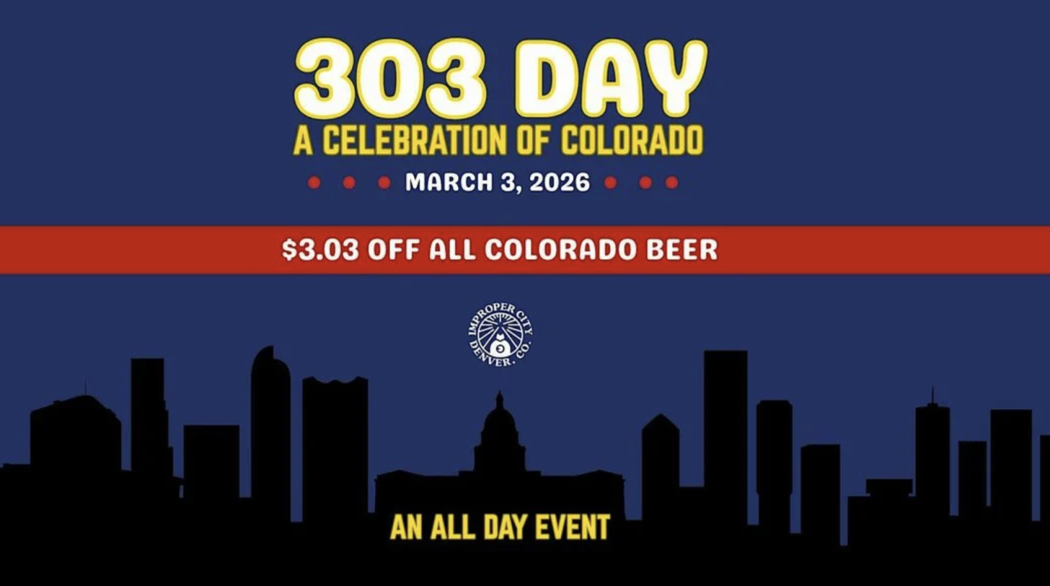 303 Day at Improper City: Enjoy $3.03 Off Colorado Beers - 303 Magazine